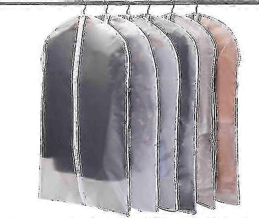 6 Pack Moth Proof Clothes Covers With Zipper For Wardrobe Storage - 60 ...