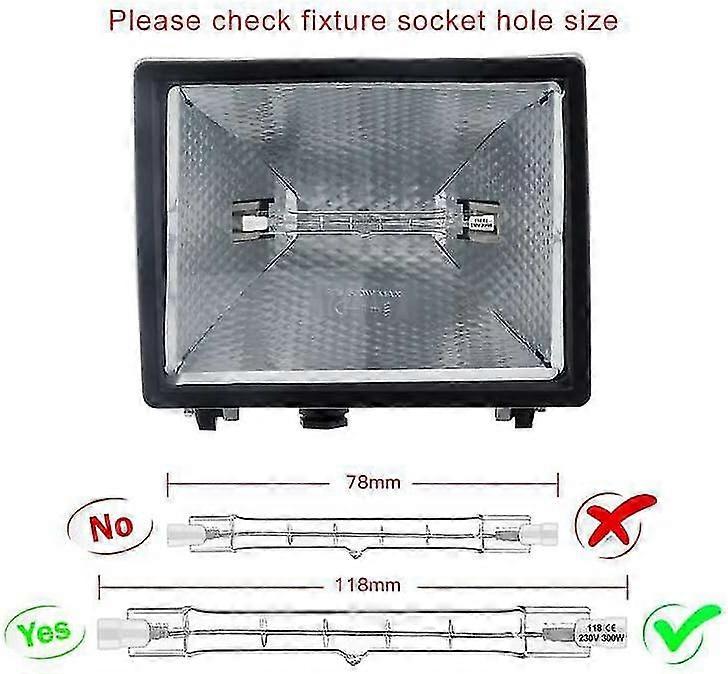 Set Of 5 R7s Halogen Bulb 118mm 200w 230v, R7s Halogen Rod 118mm, R7s ...