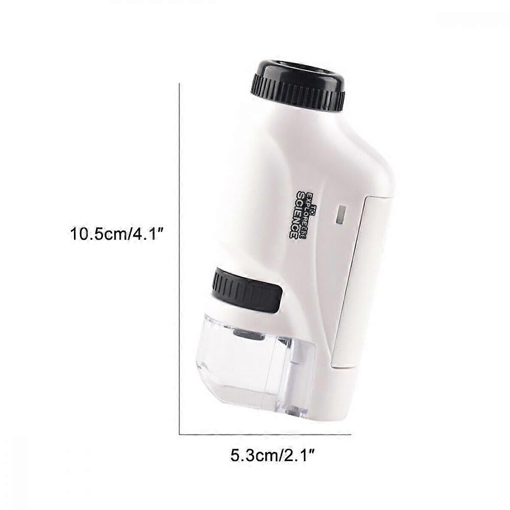 Kids Pocket Microscope 60X-120X Handheld Magnification Lens with LED ...