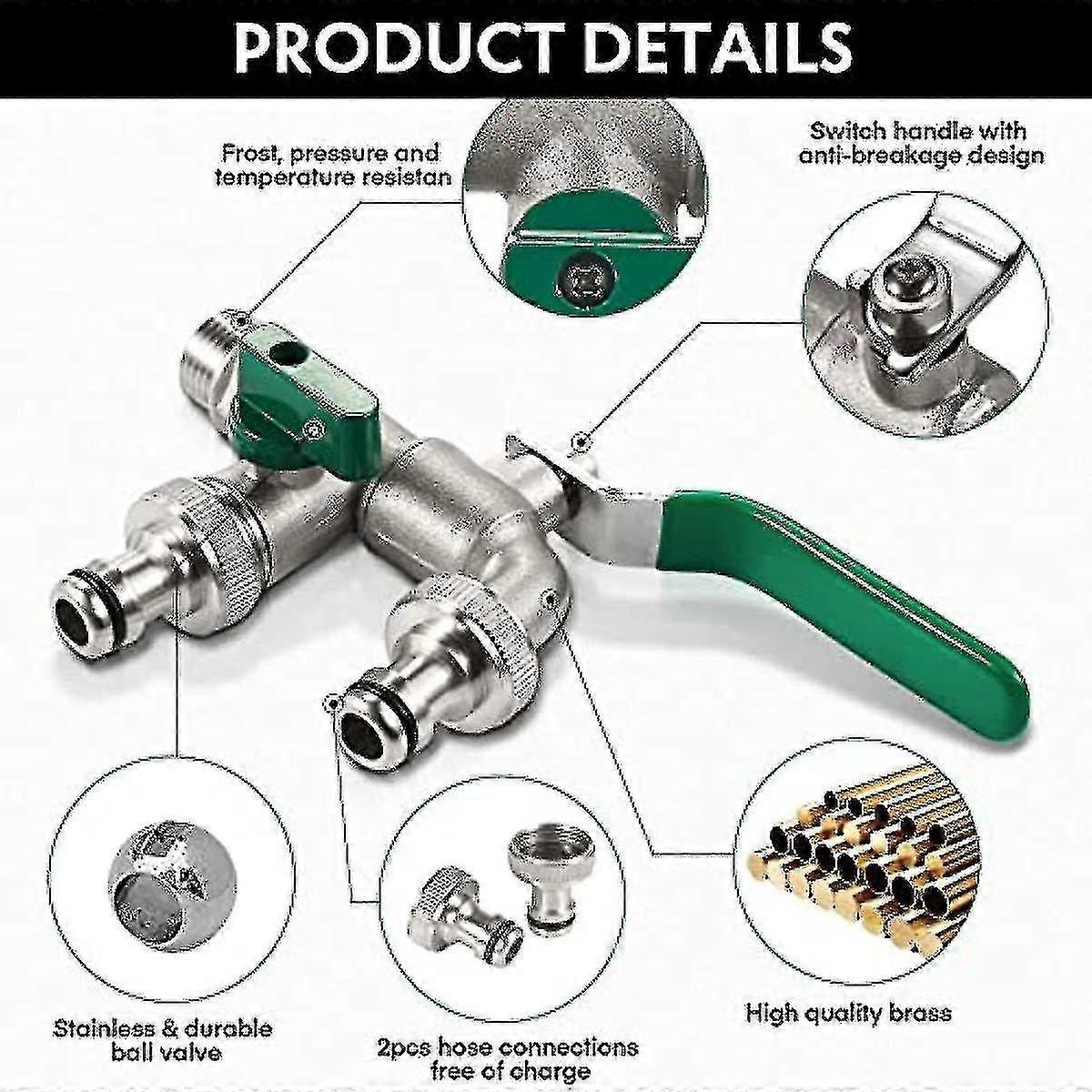 Premium Brass Double Water Tap 12 Inch Garden Tap Double Water Tap With ...