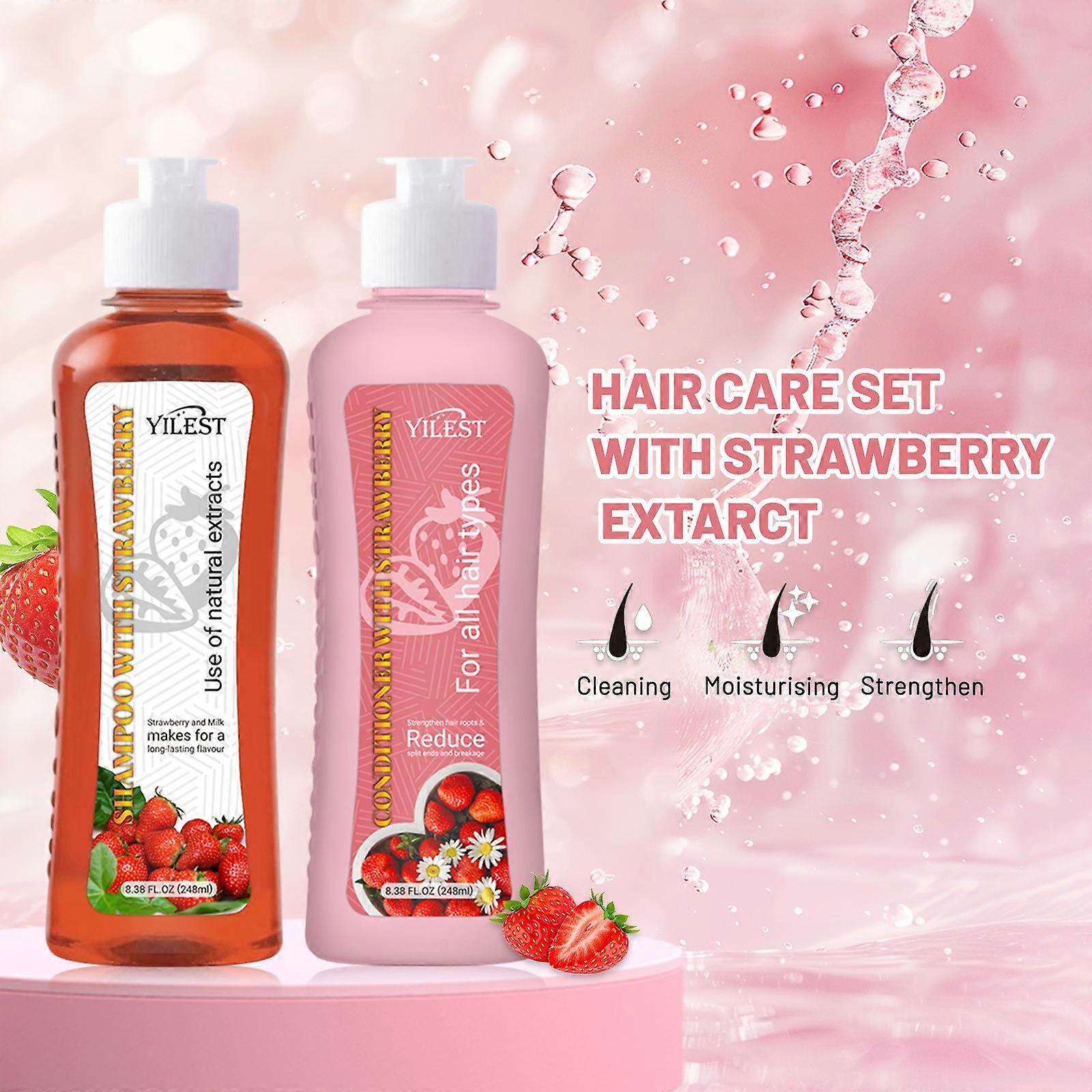 Strawberry Shampoo And Conditioner Set - 248ml X 2 For Cleansing ...