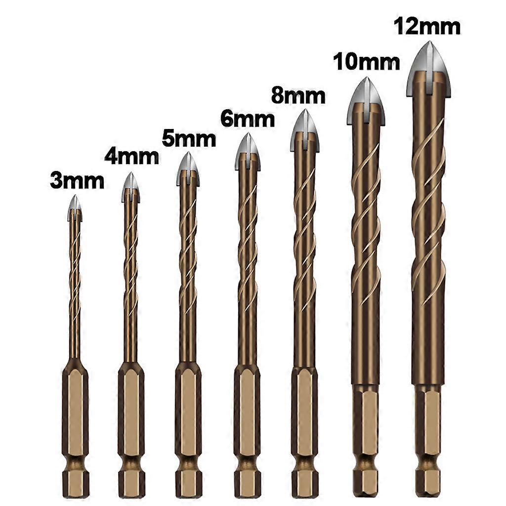 Hexagonal Shank Spiral Groove Cross Ceramic Glass Drill Bit Tool ...