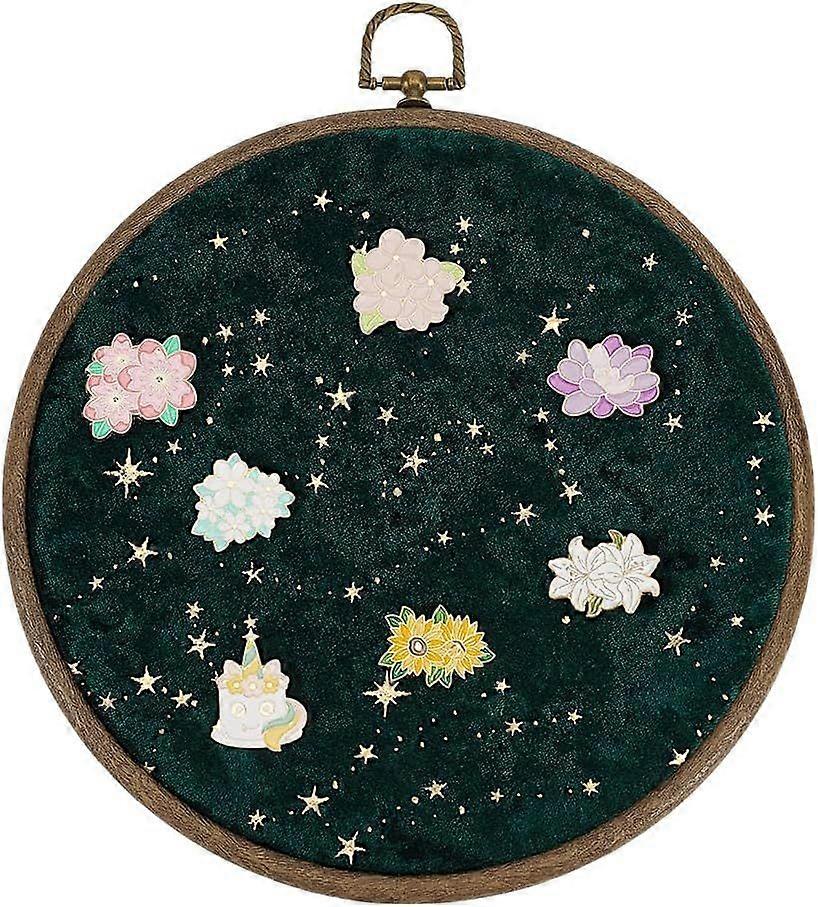 Green Wall Hanging Brooch 9.5inch Brooch Round Pin Display Stand with ...