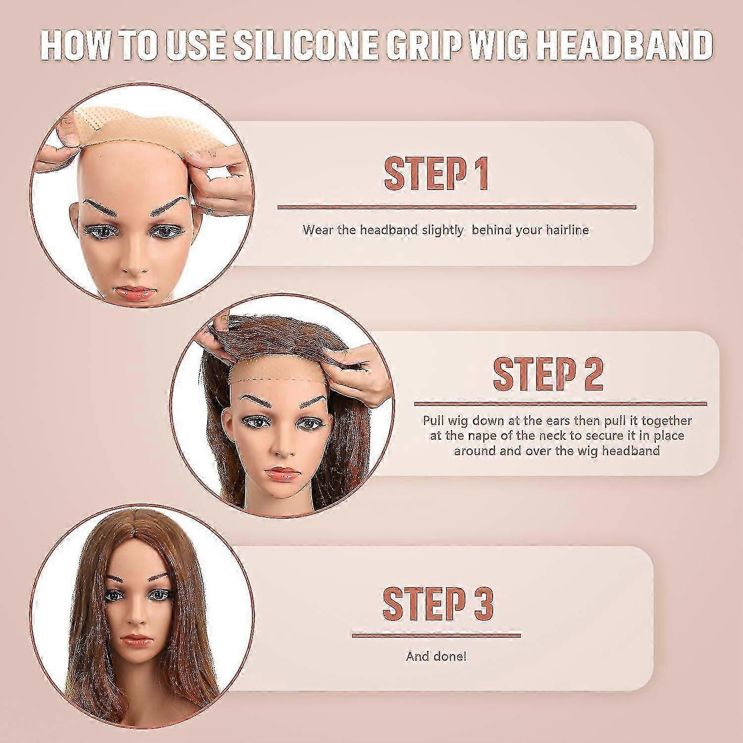 Silicone Grip Wig Band Adjustable Silicone Wig Headband Fix Non-slip ...