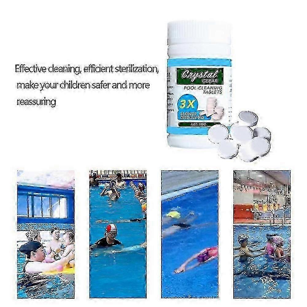 100pcs Chlorine Tablets Swimming Pool Cleaning Tablet Floating Hot Tub ...