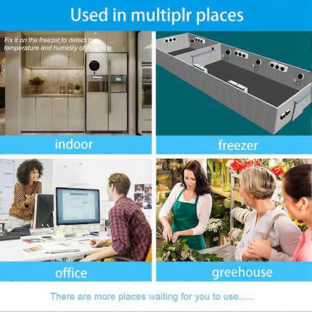 WiFi Thermometer with 1M Probe Digital LCD Display Temperature ...