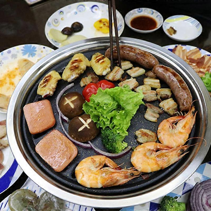 Stainless Steel Charcoal Barbecue Grill Non-Stick Barbecue Grills Portable Bbq Grill Round ...