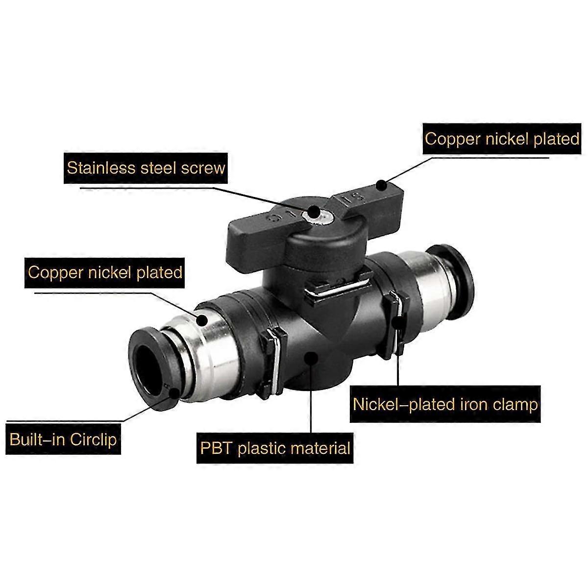 6mm Push Connect Valve Ball Valve 6mm Air Flow Control Valve Quick ...