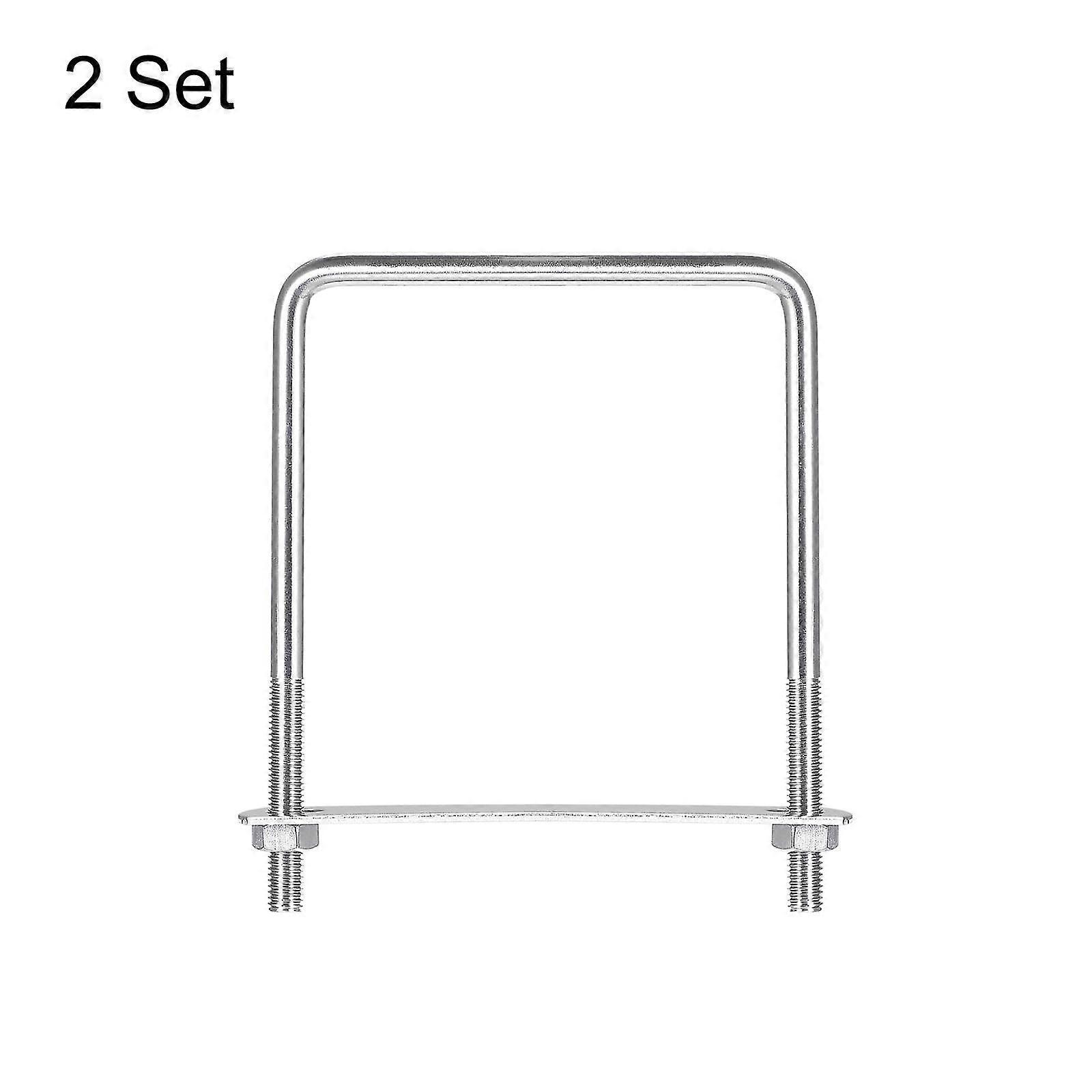 Square U-Bolts 2 Sets 102mm Inner Width 140mm Length M8 304 Stainless ...