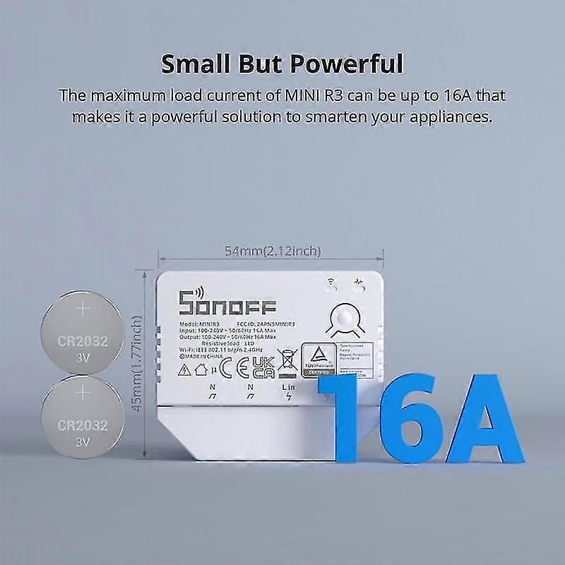Sonoff Mini R3 16a Wifi Smart Switch With S-mate Ewelink Control No ...