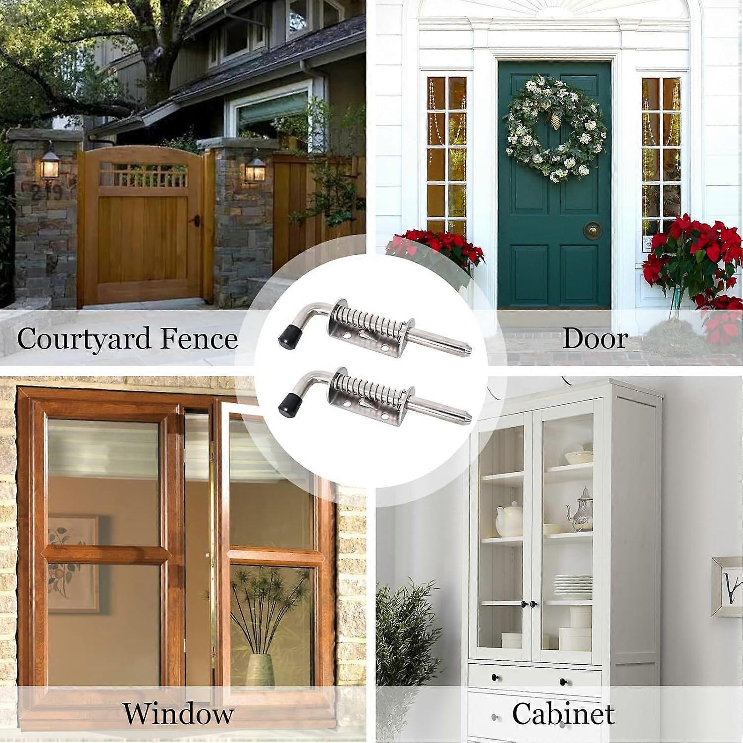 2pcs Stainless Steel Spring Latch, Stainless Steel Spring Bolts, Spring ...