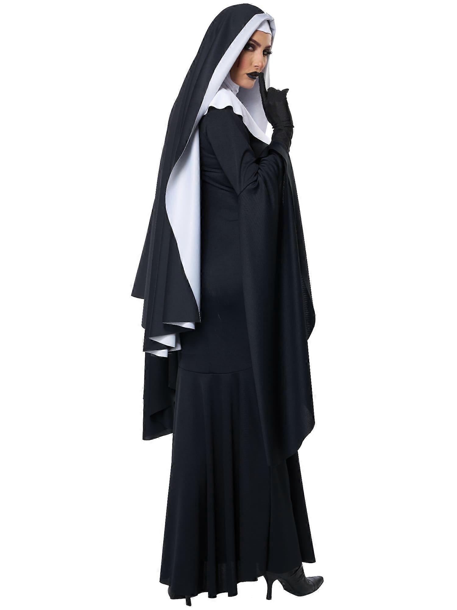 Bad Habit Horror Nun Ghost Religious Halloween Adult Womens Costume ...