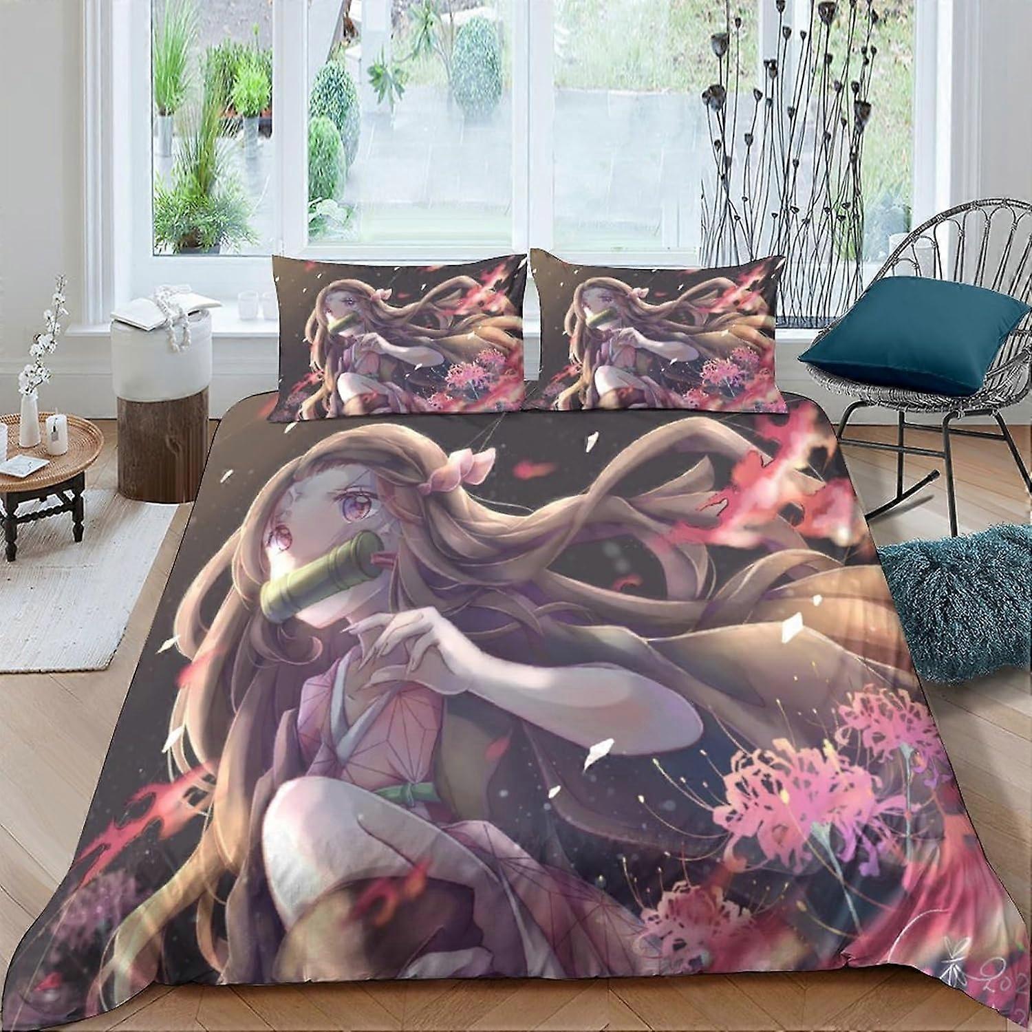 Kamado Nezuko Påslakan Set Demon Slayer 3D Digital Printing Pojke och ...