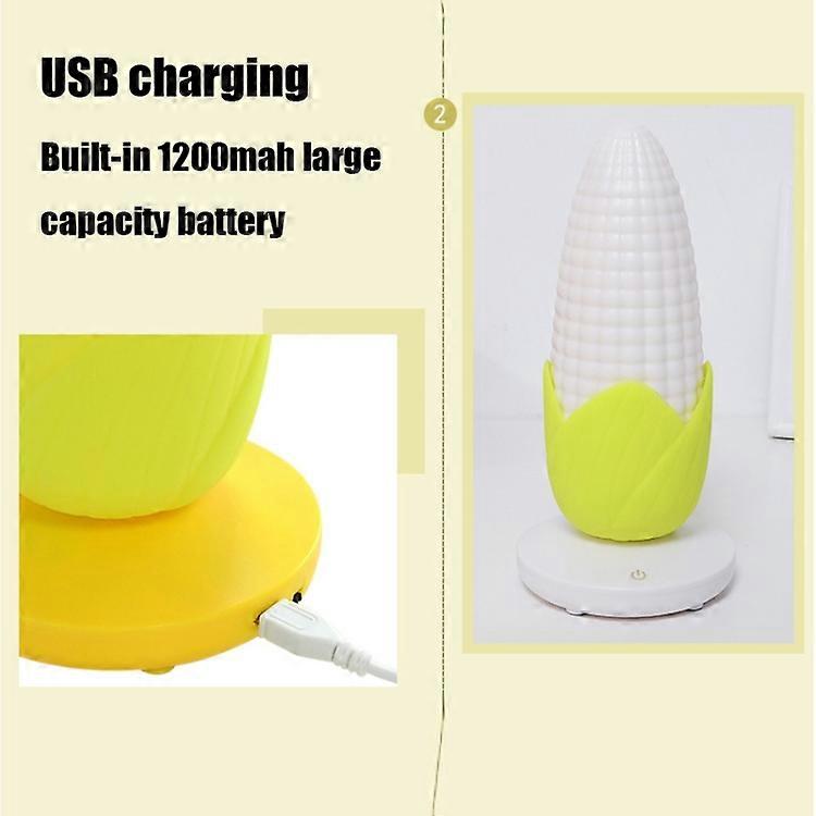 Creative Corn Shape LED Children Bedside Night Light USB Touch Dimming ...
