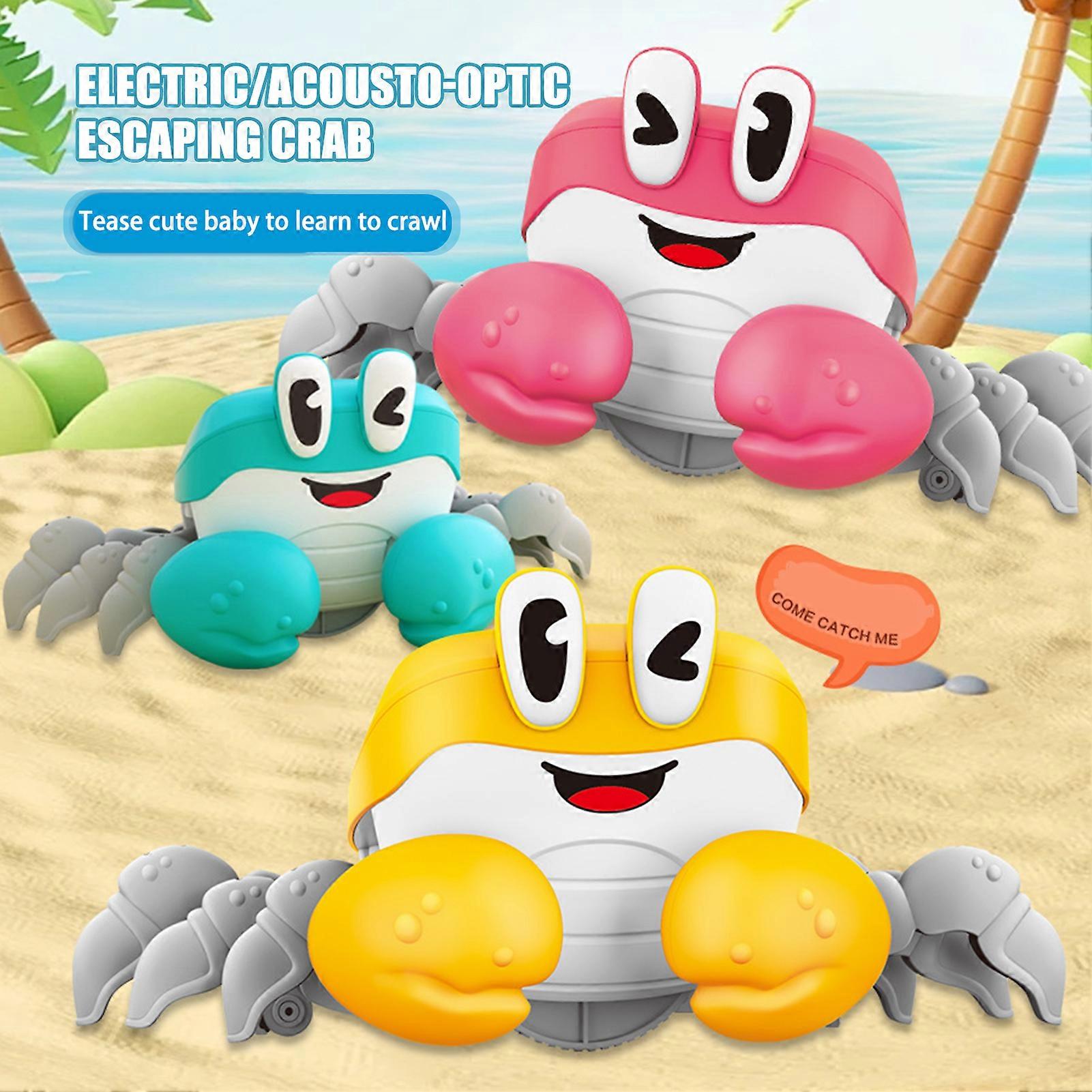 Kids Electric Crab Toy with Music Light Toddlers Crawling Tummy Time ...
