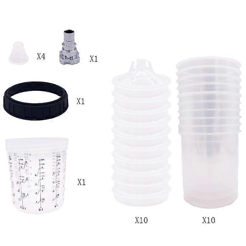 SUTU 3M Disposable Paint Cup 10Pcs 600CC Disposable Paint Cup+Interface ...