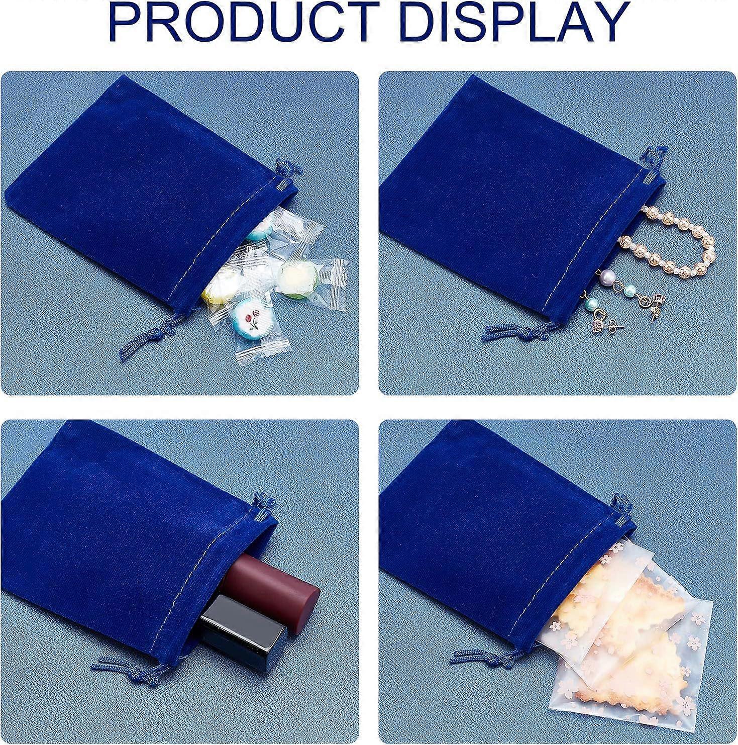 30 Pcs 12x10cm Velvet Drawstring Bags, Rectangular Gift Pouches ...