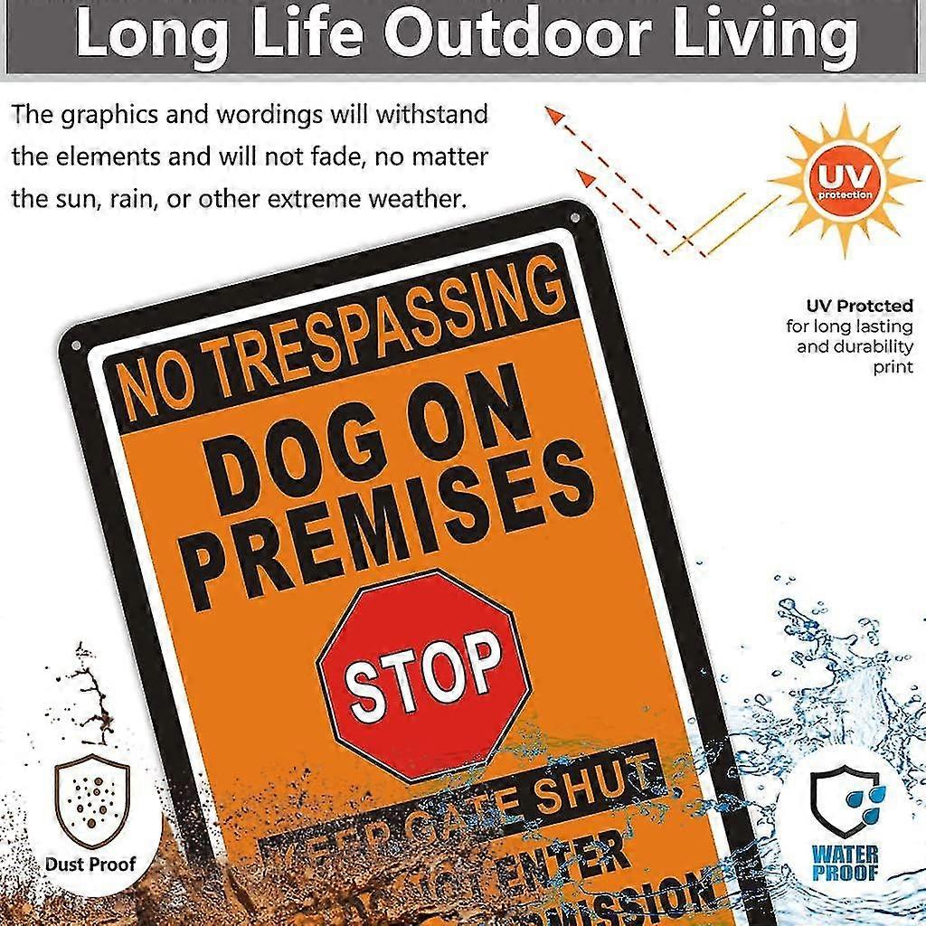 2 Pack No Trespassing Signs - "dog On Premises" - Reflective Aluminum ...