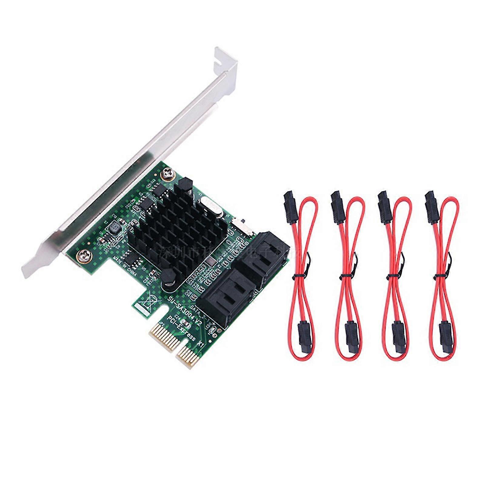 Sata Expansion Card Sata Iii Adapter Pcie 1x To 4 Ports Sata3.0 ...