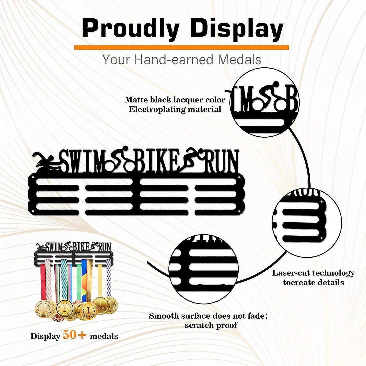 Medals Hanger Display Holder Rack Swim Bike Run Triathlon Theme Medals ...