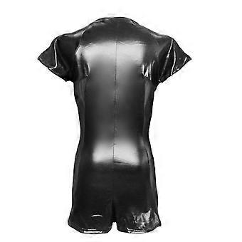 Plus S-3XL Good Quality Male PVC Leather Teddy Bodysuit Open Crotch ...