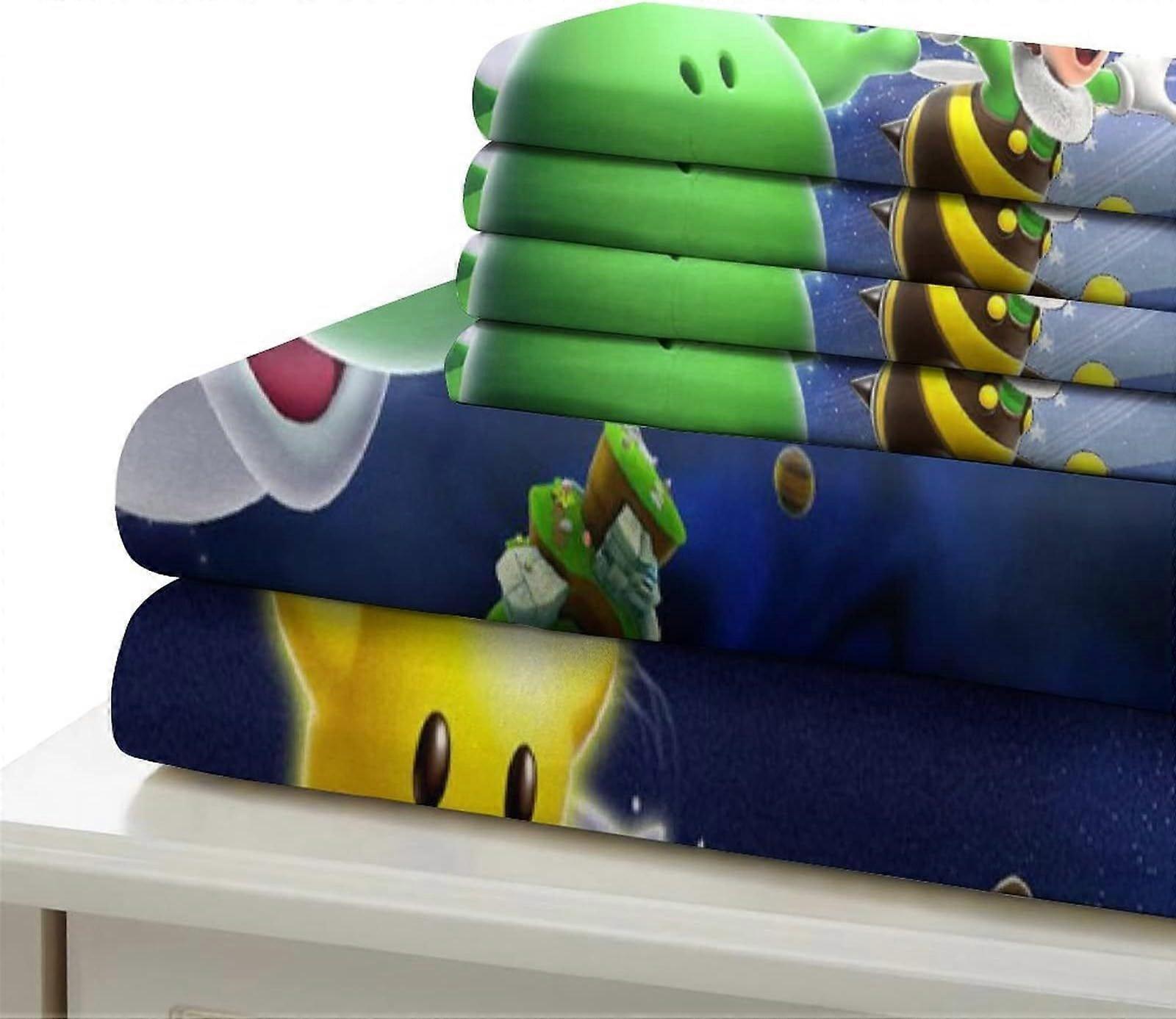 D Super Mario Bedding Set Game Role Decorative Duvet Cover Zipper Closure, Soft Pieces for Boys ...