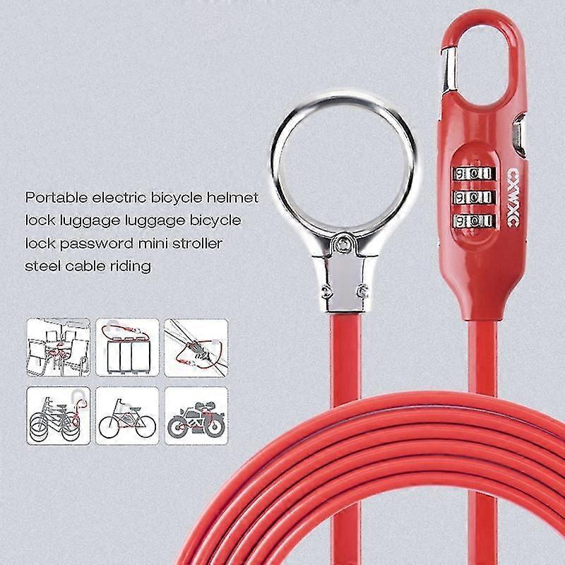 Bike Combination Lock Zinc Alloy Non-theft Security Helmet Lock ...