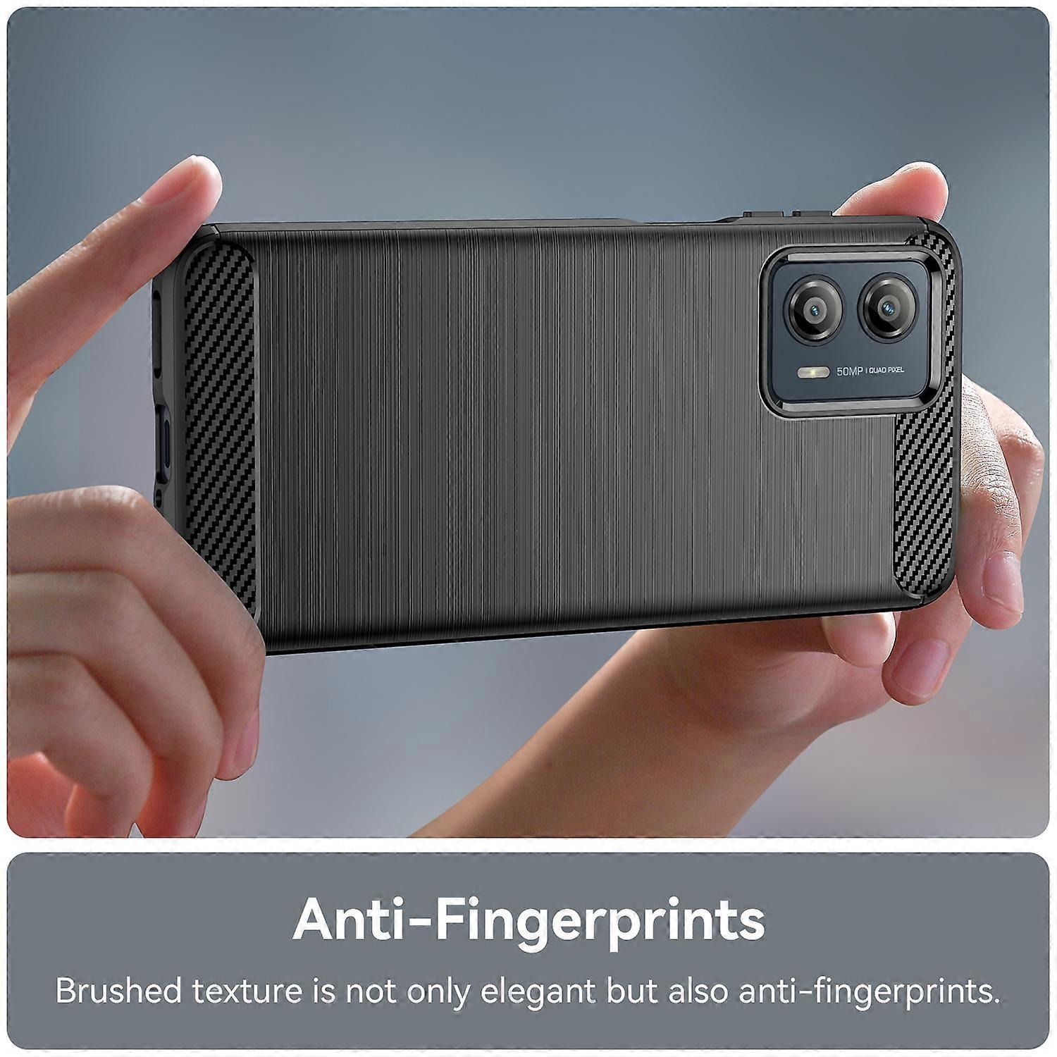 For Motorola Moto G53 Brushed Texture Carbon Fiber TPU Phone Case ...