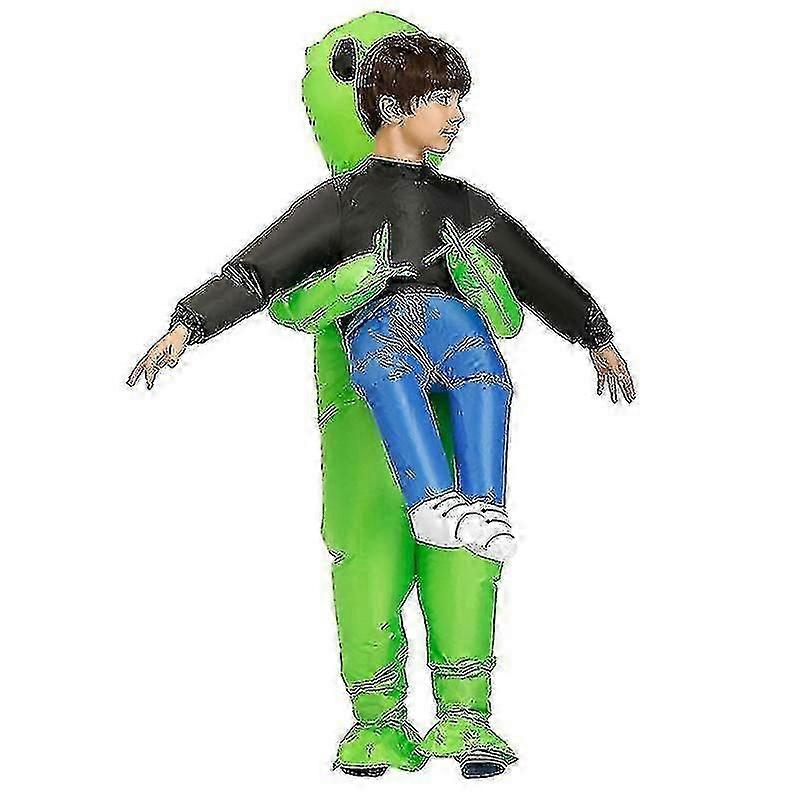 Green Alien Carrying Human Costume Inflatable Funny Blow Up Suit ...