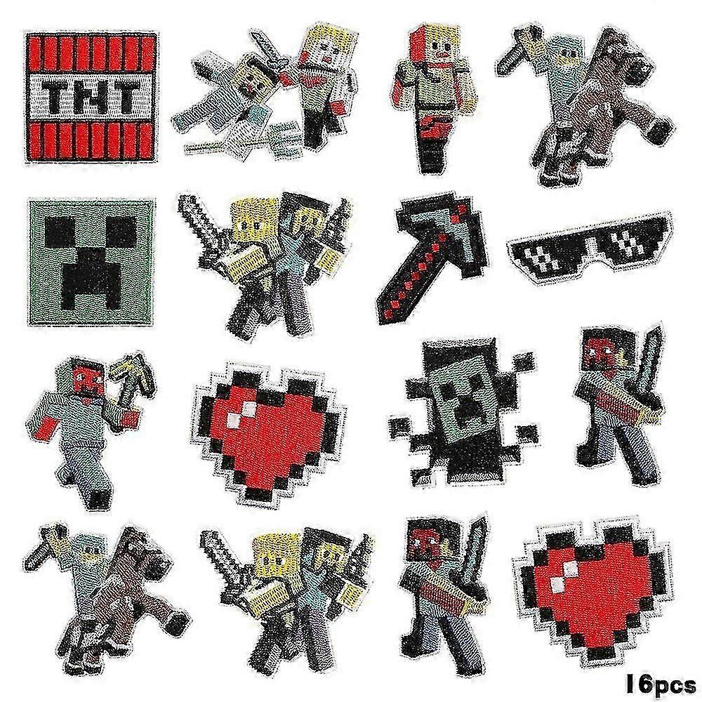16pcs Minecraft Series Embroidered Patches, Sew On Or Iron On ...