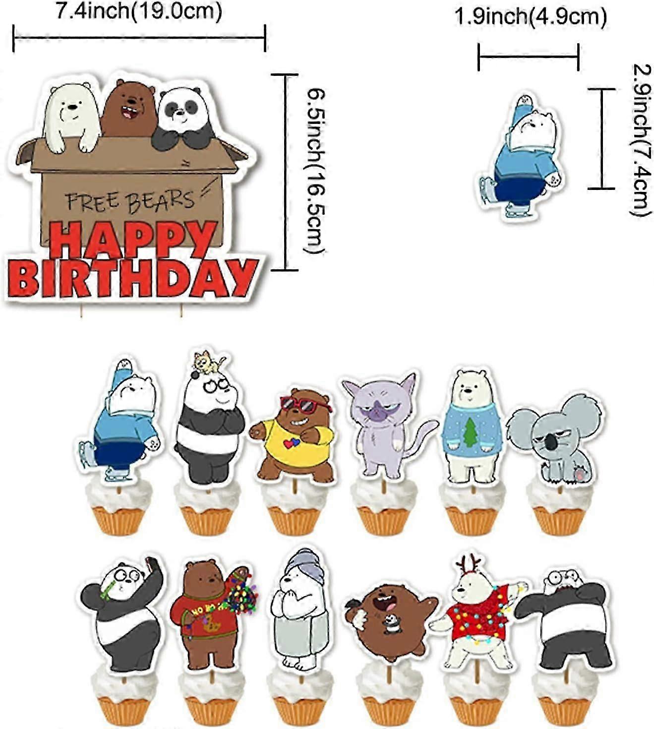 We Bare Bears Birthday Party Decoration Bears Party Supplies Include ...