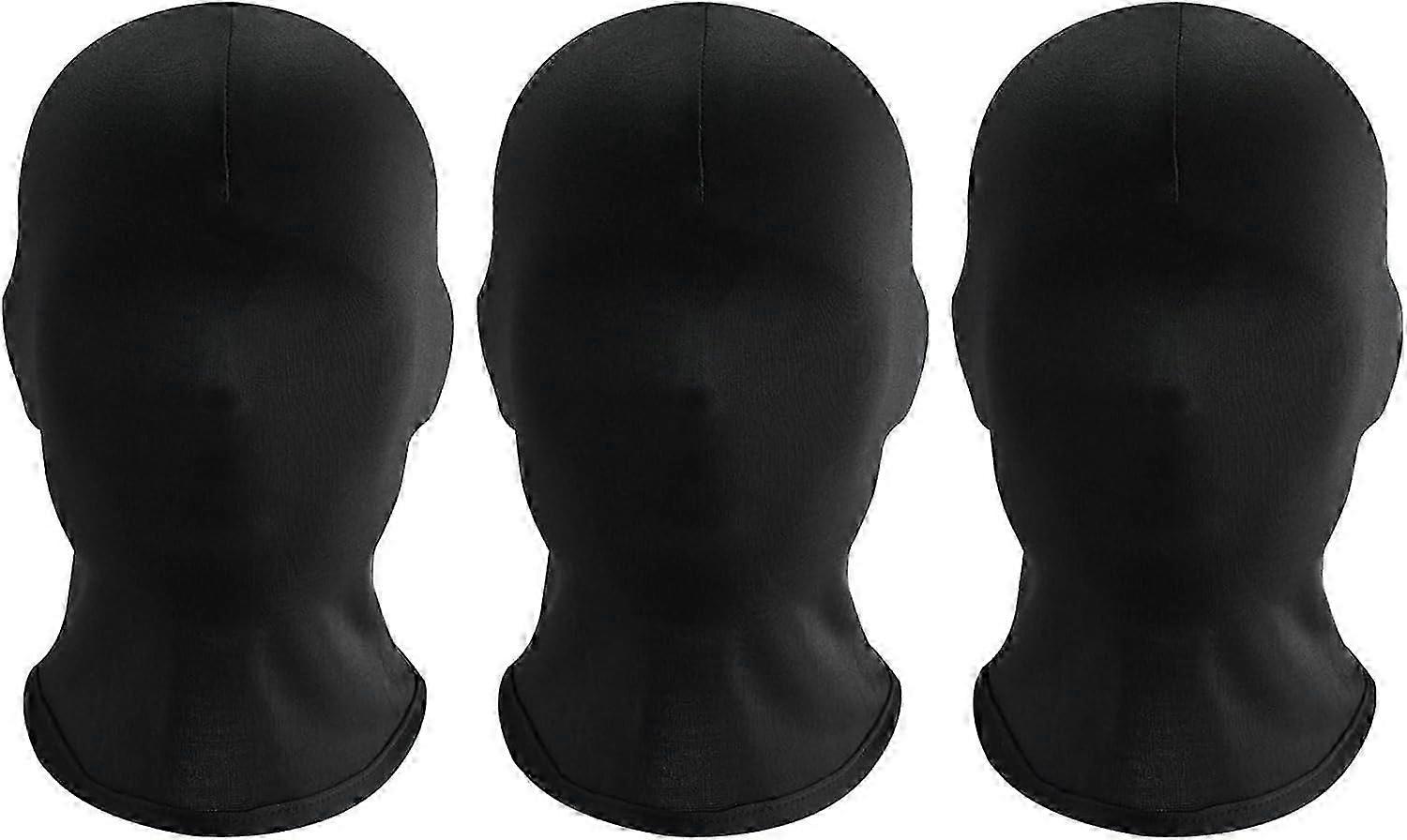3 Pieces Black Full Face Mask Full Black Mask Full Face Cover Halloween ...