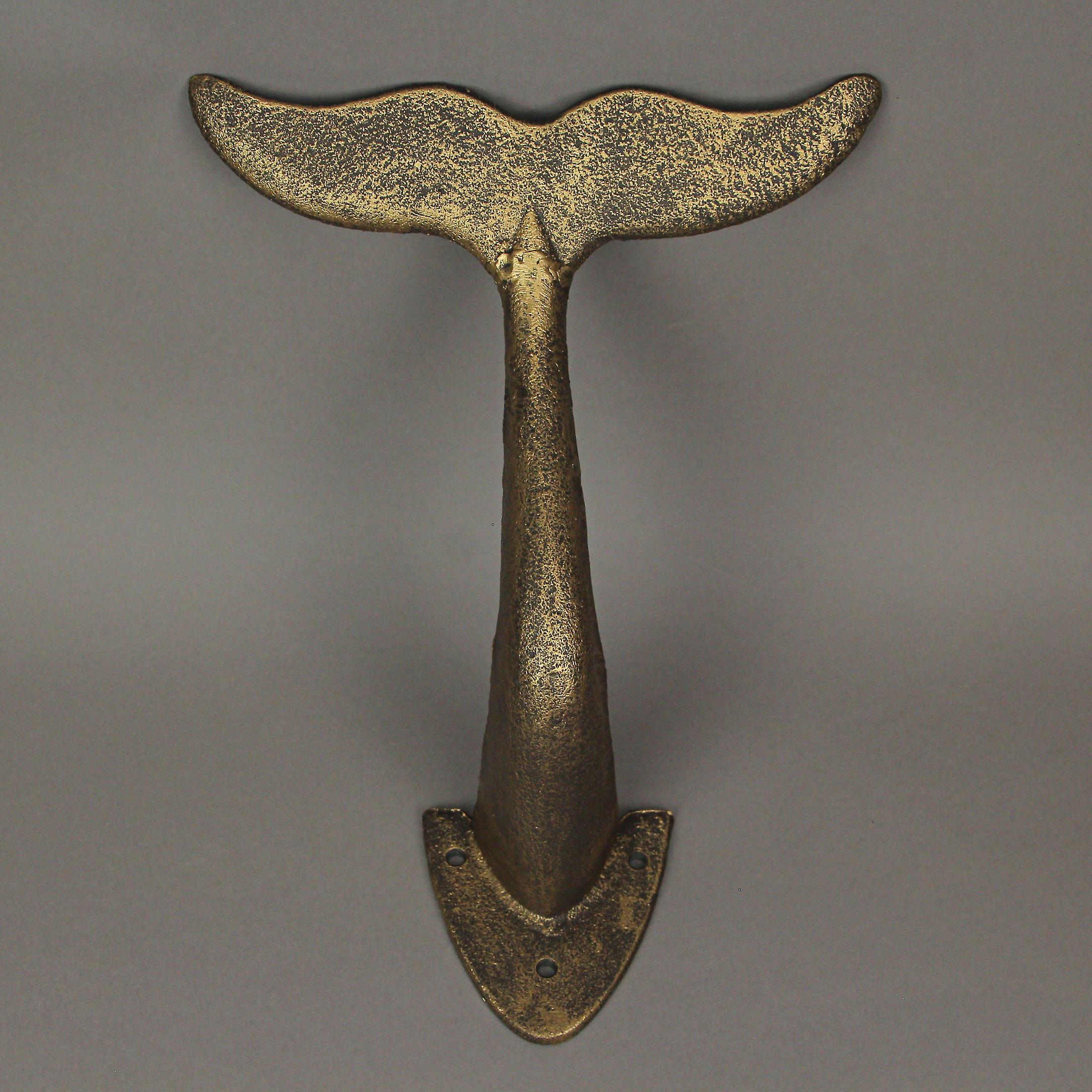 Bronze Finish Cast Iron Whale Tail Decorative Garden Hose Hanger Wall ...