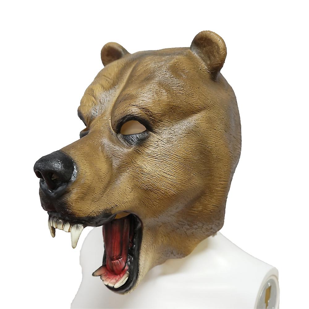 New Arrival Roaring Brown Bear Latex Mask Animal Full Head Mask Beast ...