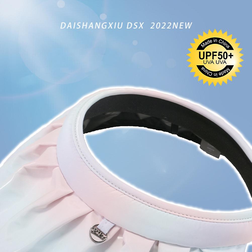 Summer UV Protection Women Sun Visor Hat Wide Brim Foldable Dual ...