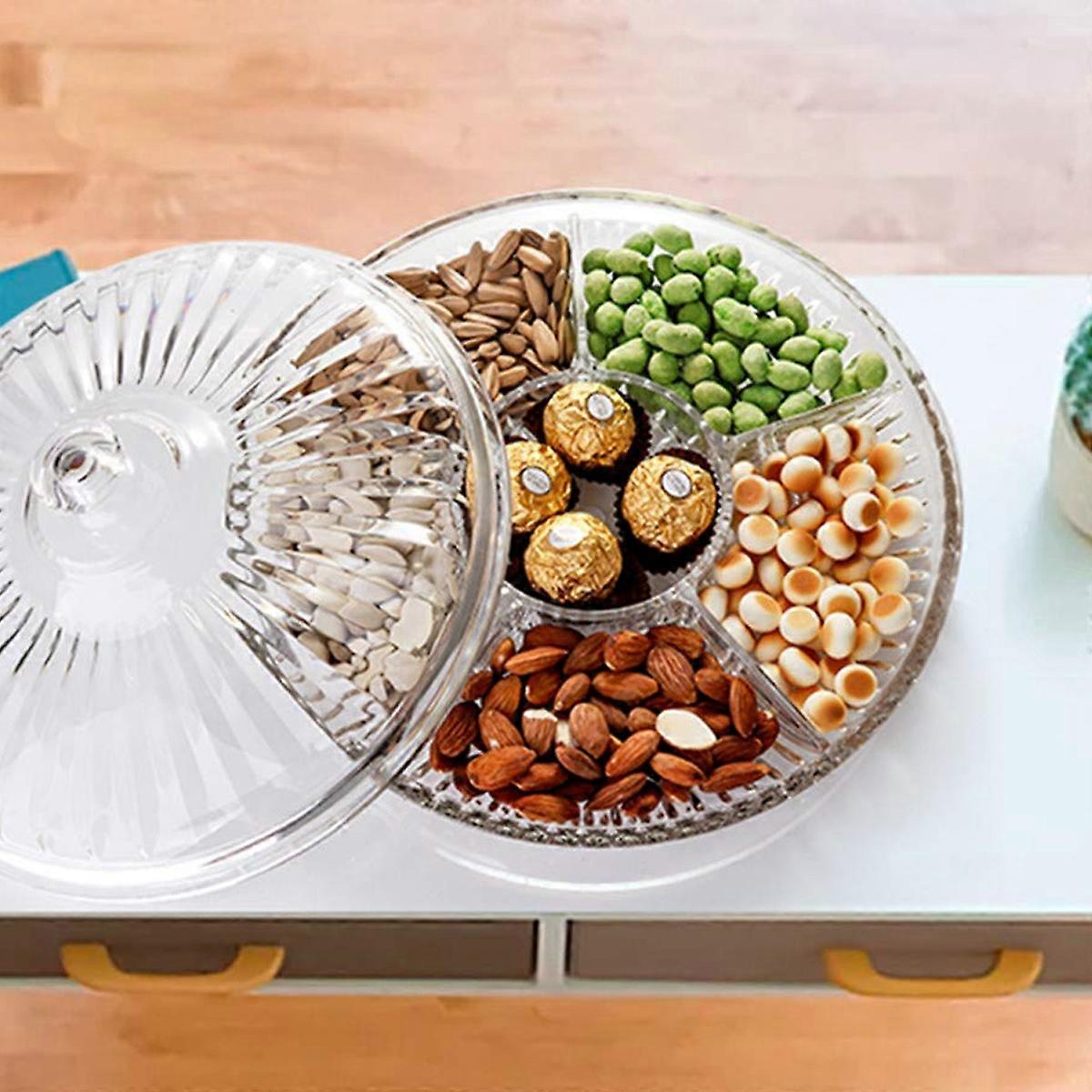 Creative Acrylic Multi Sectional Snack Serving Tray Set with Lid (Six ...