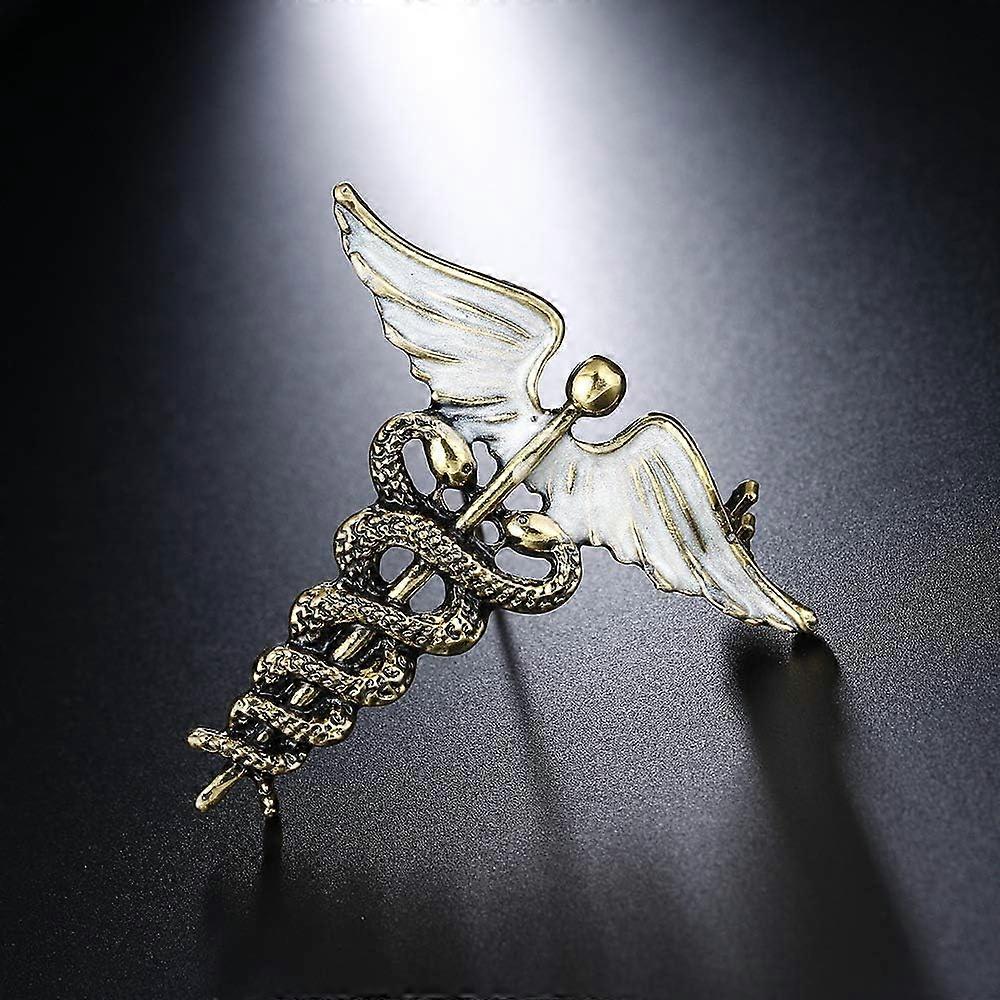 Heyone Vintage Medical Caduceus Brooch Pin Doctor Nurse Gift Brooch ...
