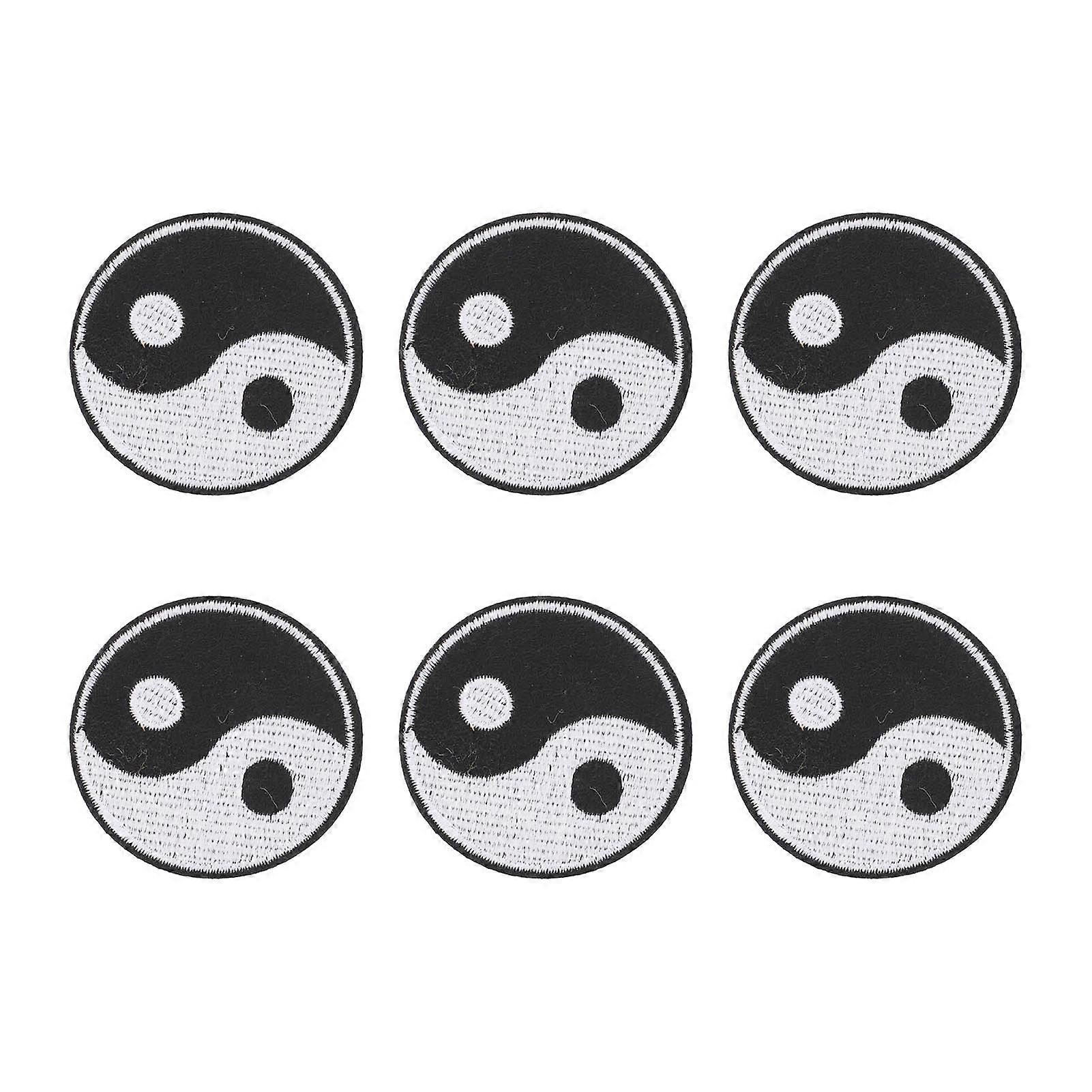 6pcs Yin Yang Patch Tai Chi Pattern Diy Clothing Patches Individuation ...