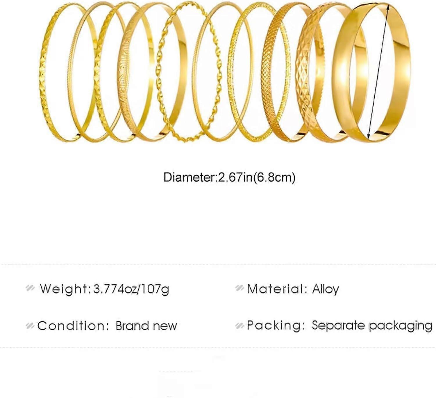 Punk Chunky Gold Bangle Bracelets for Women Layered Stackable Bangles ...