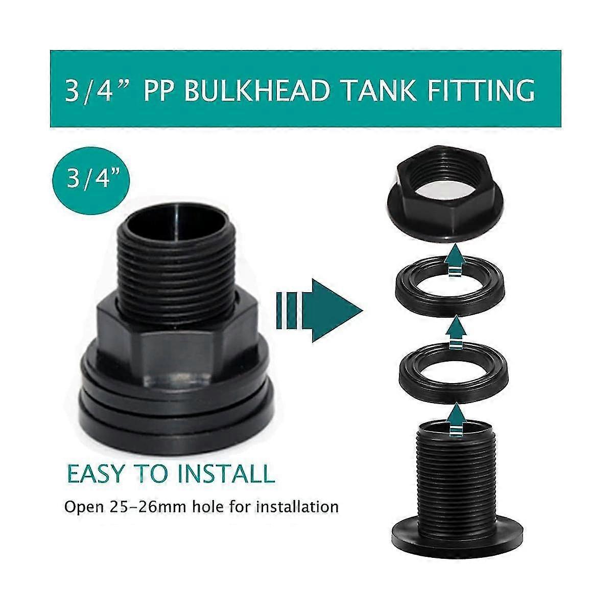Pvc Bulkhead Fitting Double Threaded Bulkhead Water Tank Connector For ...