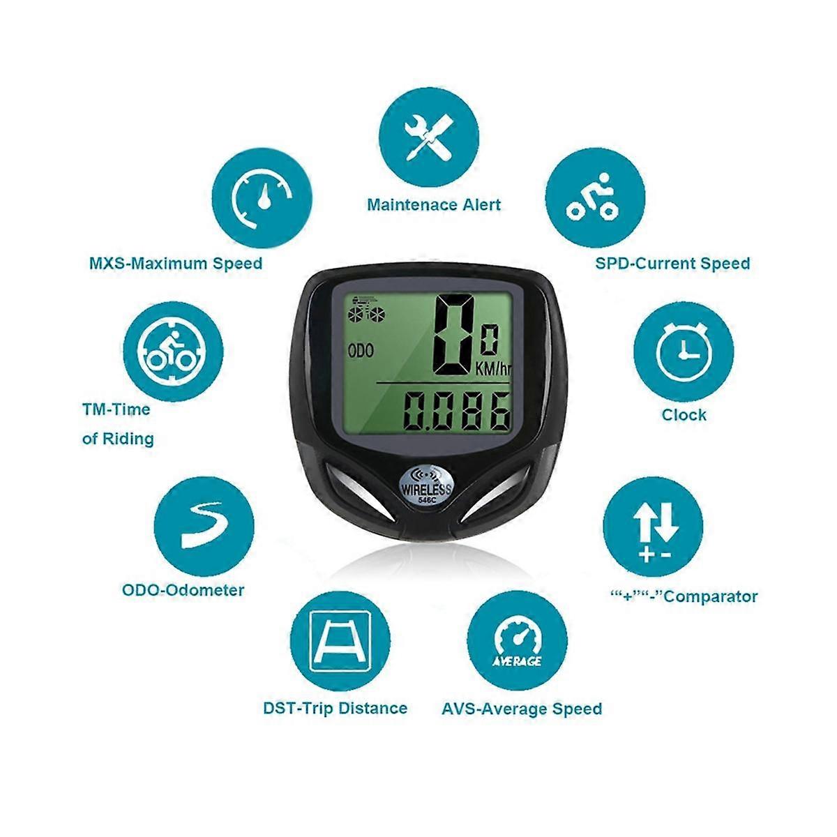 Bicycle Wireless Waterproof Magnet Sensor Bicycle Speedometer Digital ...