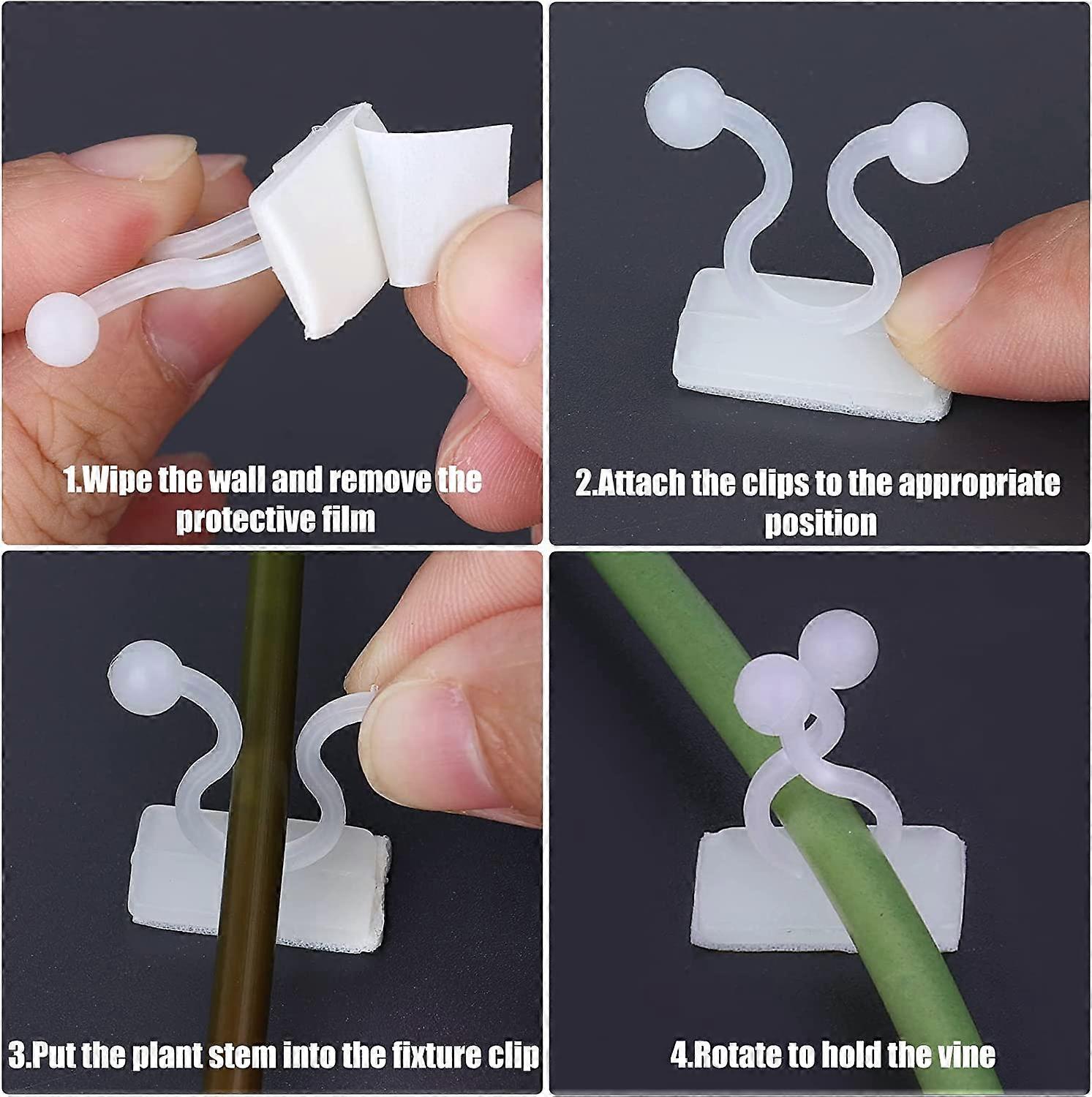 100 Pieces Plant Clips, Plant Climbing Clips, Self-Adhesive Vine Wall ...