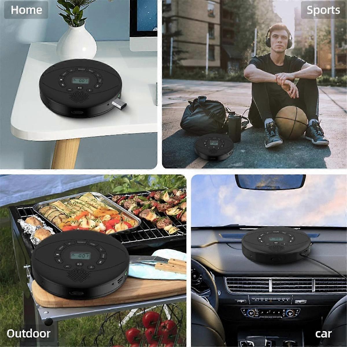 Portable CD Player Walkman Bluetooth CD Walkman Built-in Speaker ...