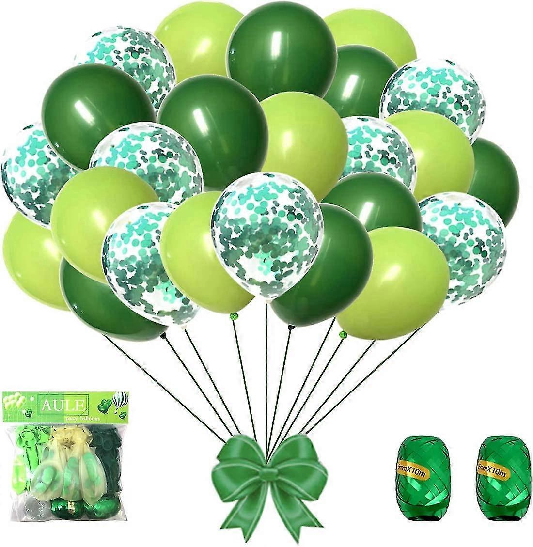 Dark Green Light Green Balloons Confetti Balloons 60 Pcs - 12 Inch ...