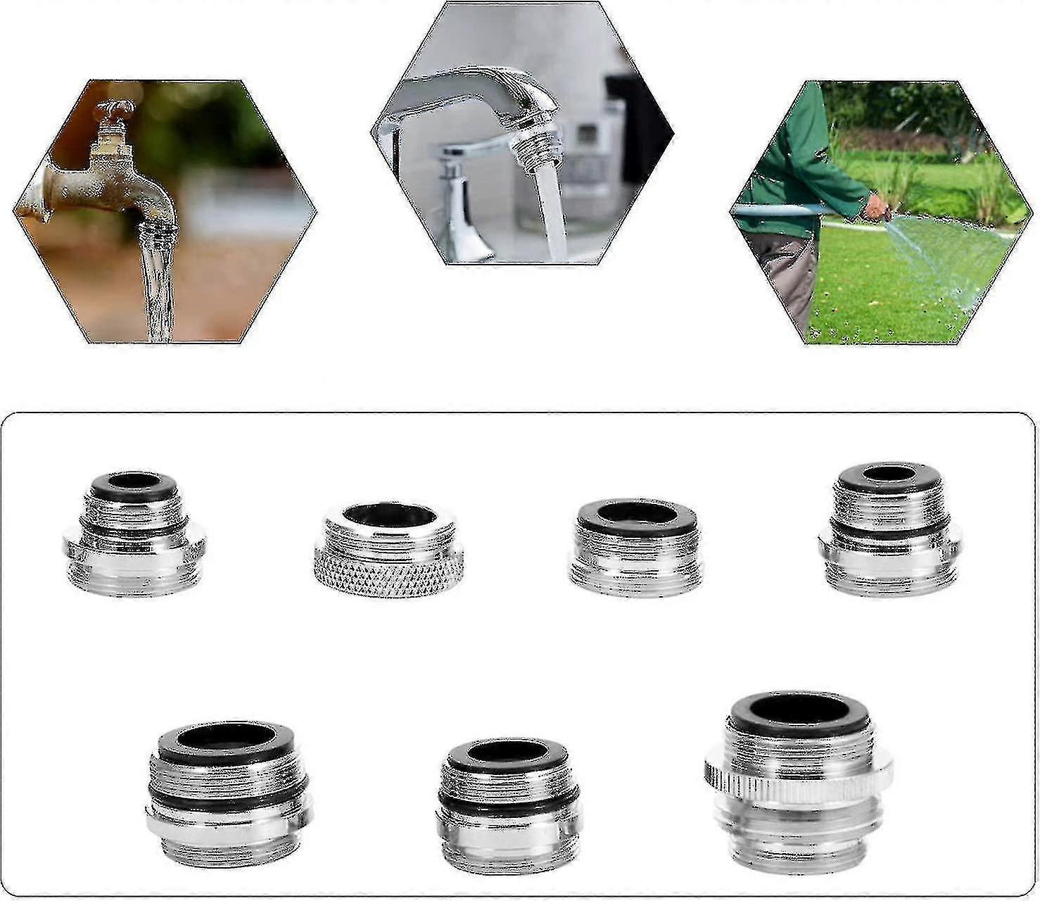 7pcs/set Faucet Aerator Adapter Kit,brass Kitchen Faucet Accessories ...