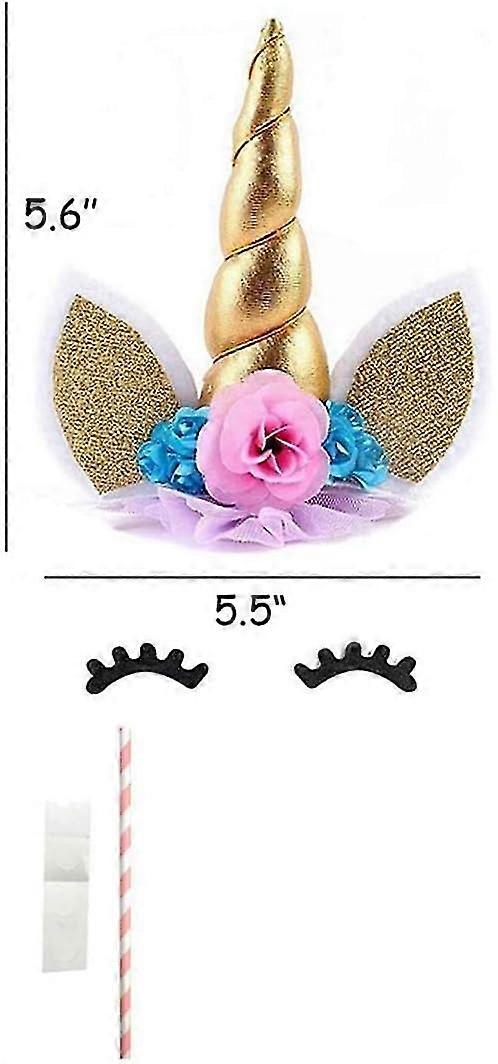 Unicorn Cake Top Hat, Handmade Flower Unicorn Horn Ears And Flower And ...