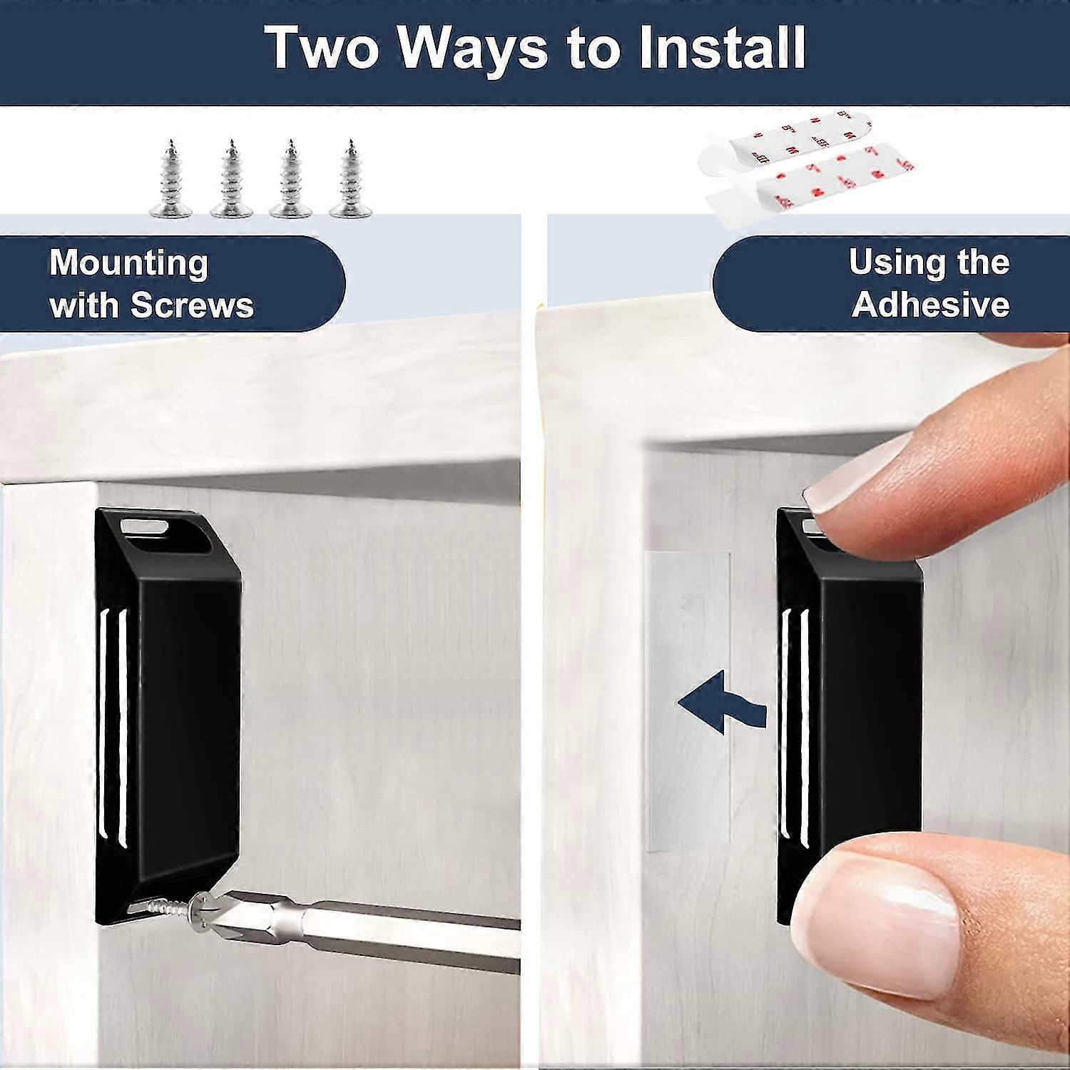 Magnetic Door Catch 4 Pack Cupboard Door Magnets Adhesive Cabinet Door ...