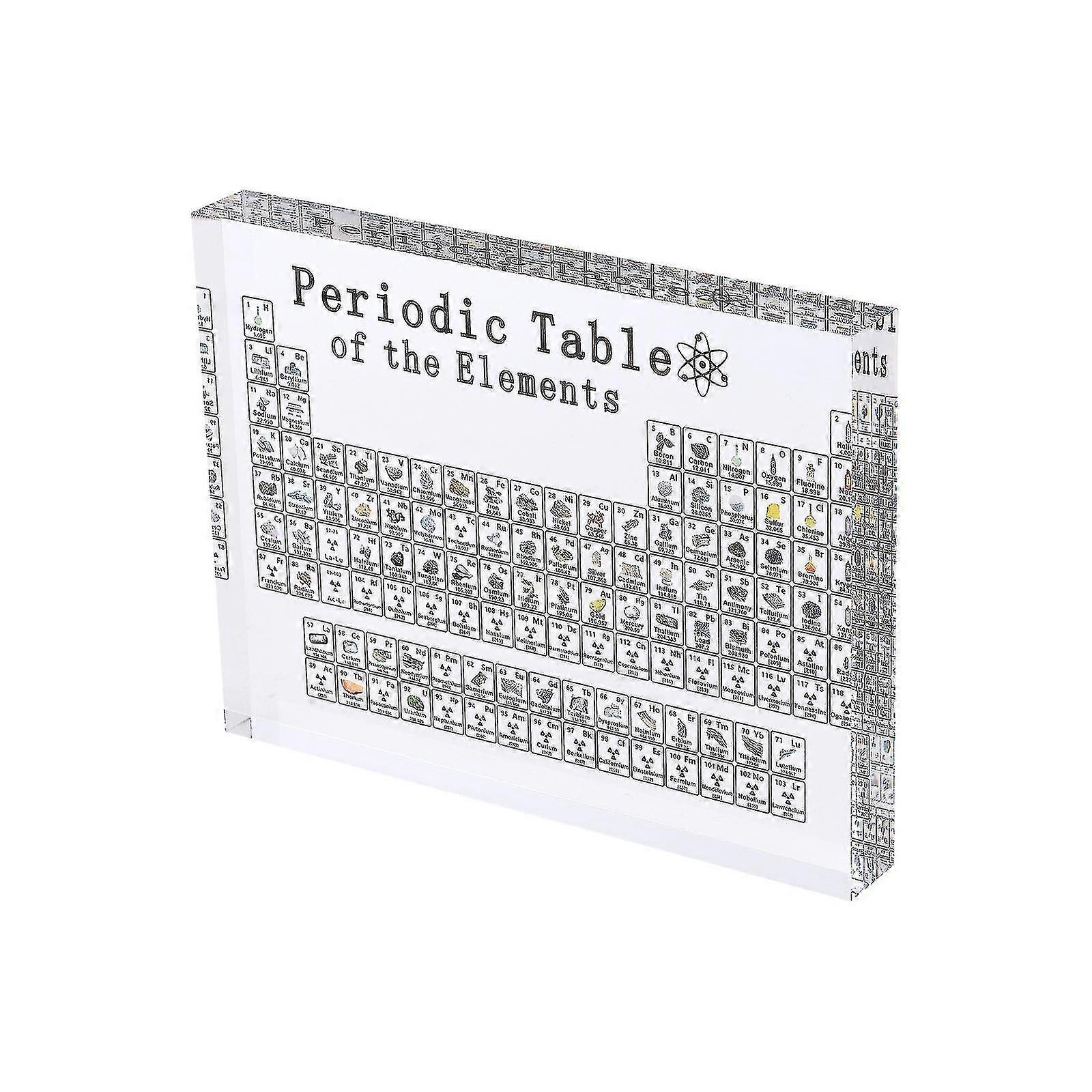 Large Periodic Table With Real Elements Inside, Acrylic Periodic Table ...