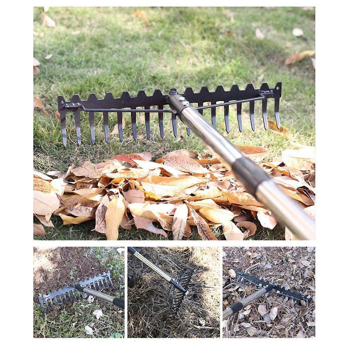 17 Steel Teeth Metal Head Rake Soil Scarifier with Stainless Steel ...