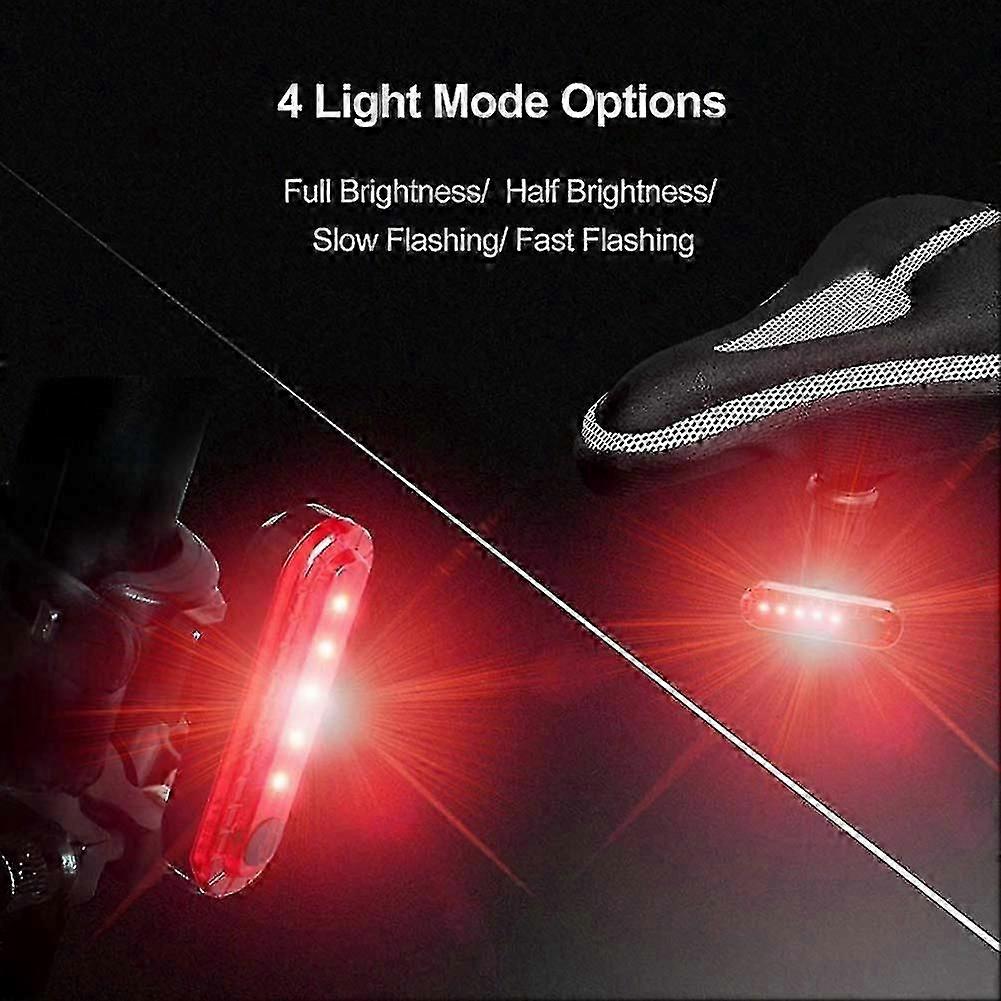 2 Pcs USB Rechargeable LED Bike Tail Light Bright 4 Modes Rear Bike Light Waterproof Bike Back ...